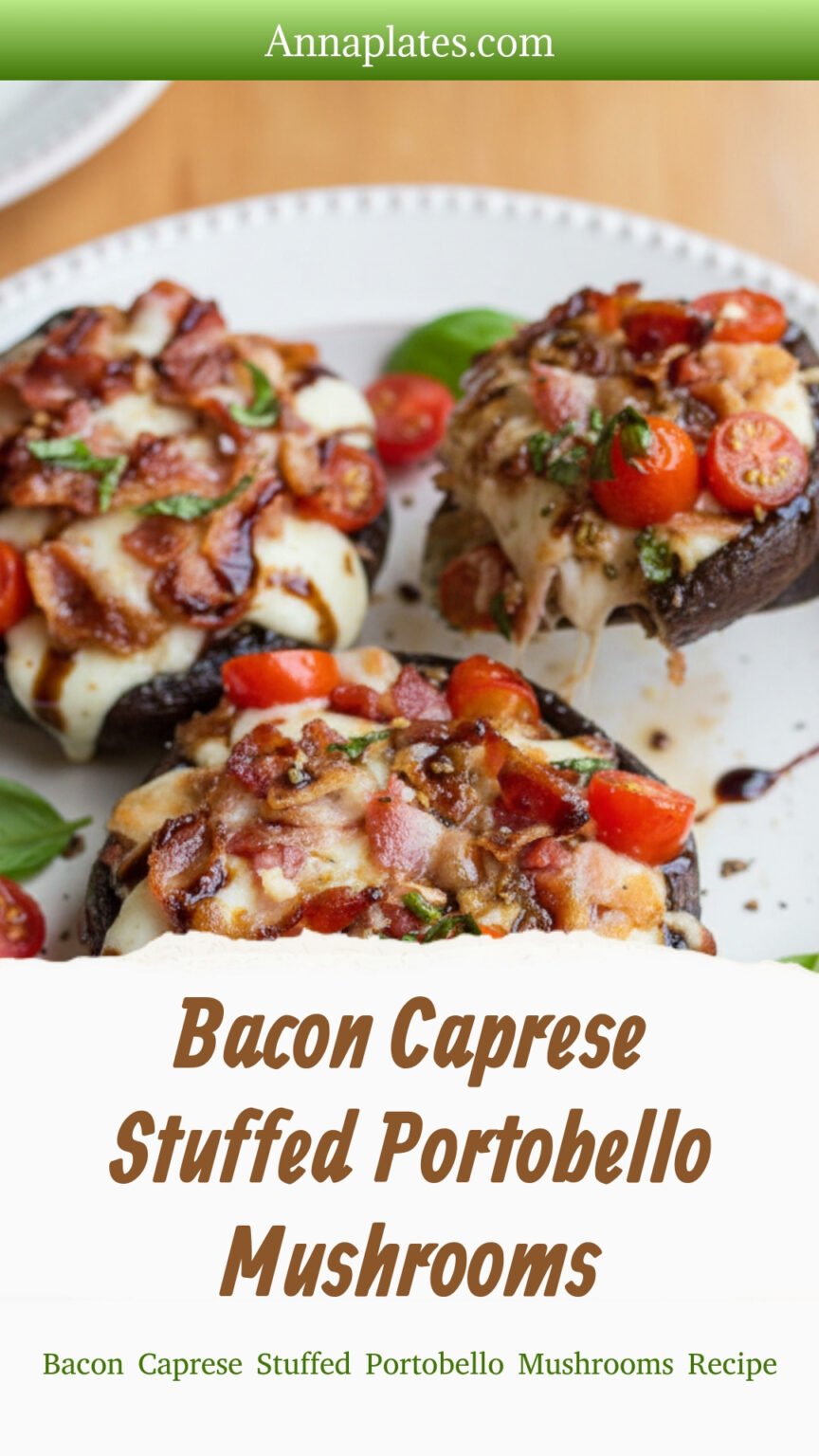 Bacon Caprese Stuffed Portobello Mushrooms: Bacon Caprese Stuffed ...