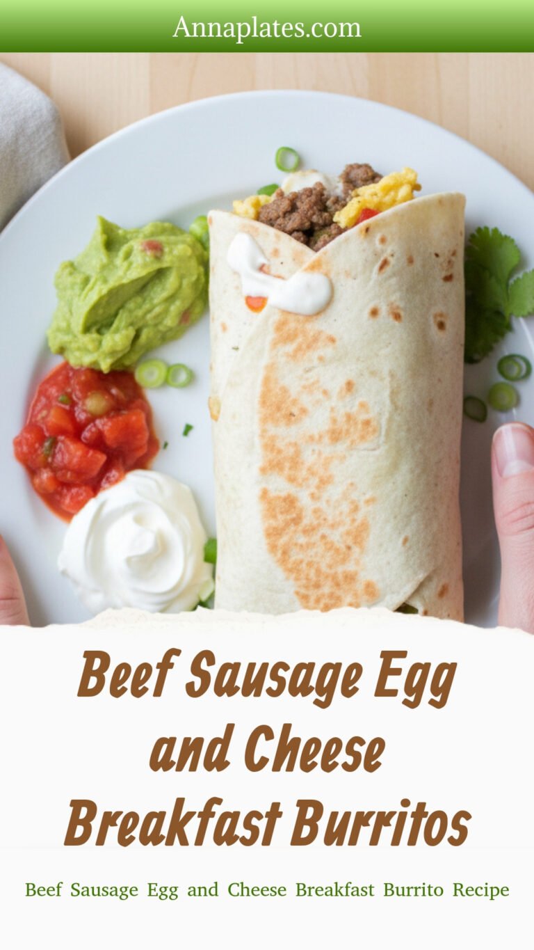 Beef Sausage Egg and Cheese Breakfast Burrito Recipe – Anna Plates