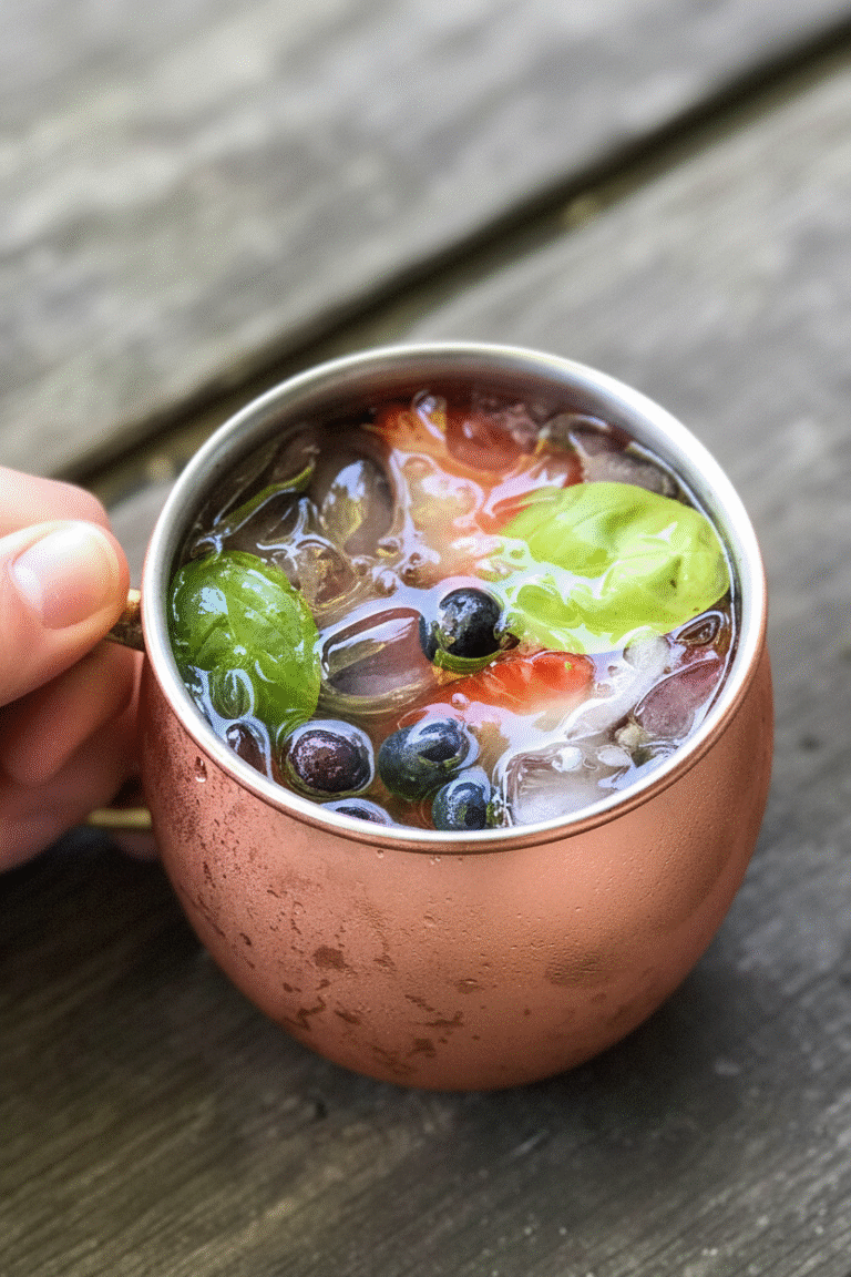 Berry Basil Moscow Mule Cocktail Recipe – Anna Plates