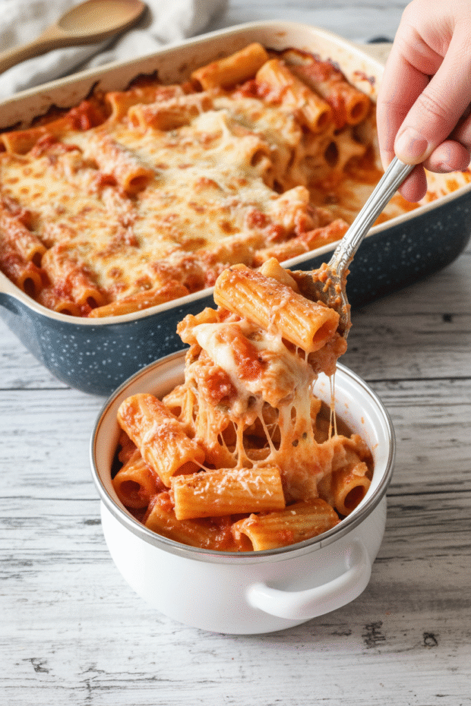 Cheesy Rigatoni Bake Recipe: Cheesy Rigatoni Bake Recipe – Anna Plates