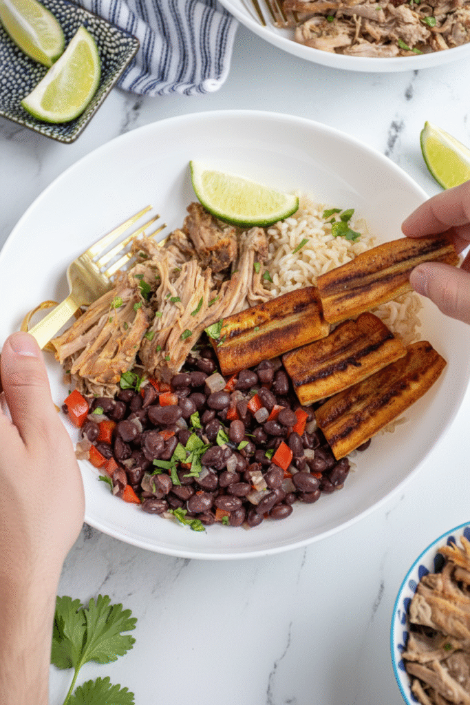 Cuban Pork Rice Bowl with Black Beans – Anna Plates