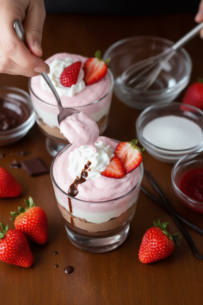 Dark Chocolate Strawberry Mousse Parfait Recipe – Anna Plates