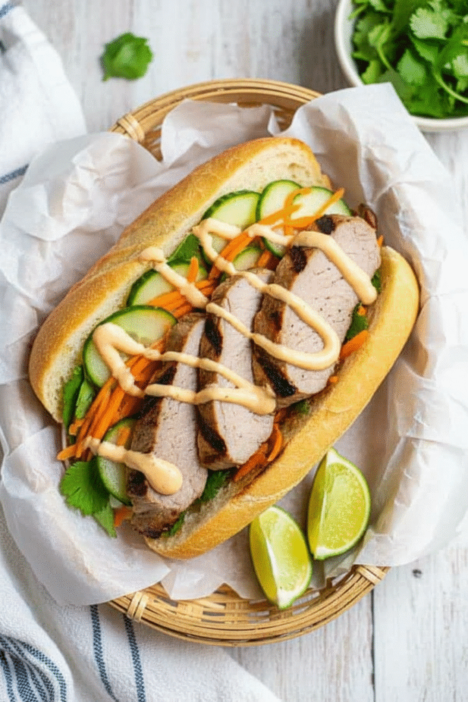 Grilled Pork Banh Mi Sandwich Recipe – The Schmidty Wife: Grilled Pork ...
