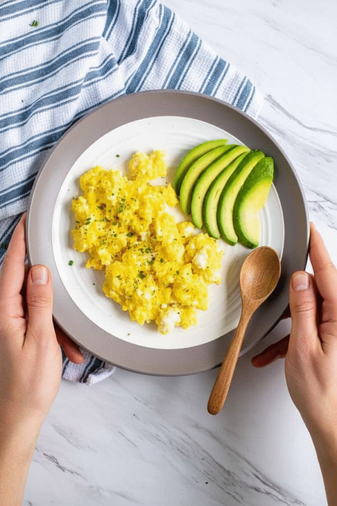 Healthy Cottage Cheese in Scrambled Eggs Recipe – The Schmidty Wife: Fluffy Cottage Cheese ...