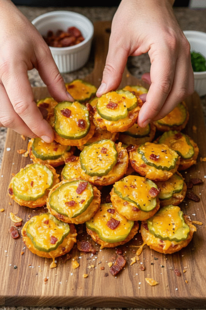 Tater Tot Oven Fried Pickle Chips: Crispy Oven Baked Tater Tot Pickle ...