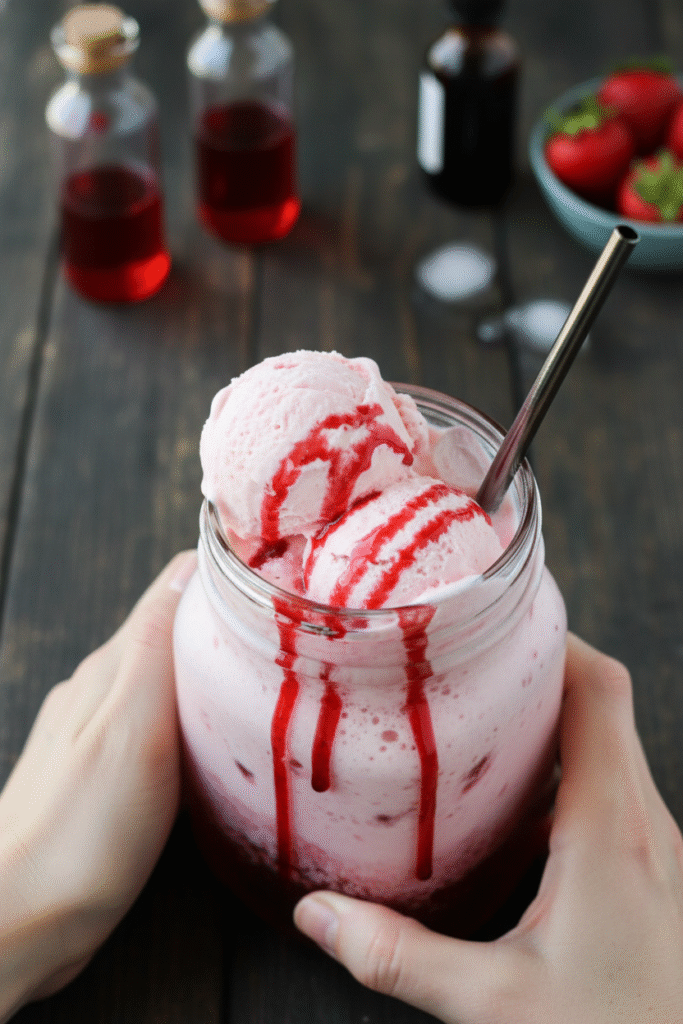Vampire Blood Strawberry Float Recipe – Anna Plates