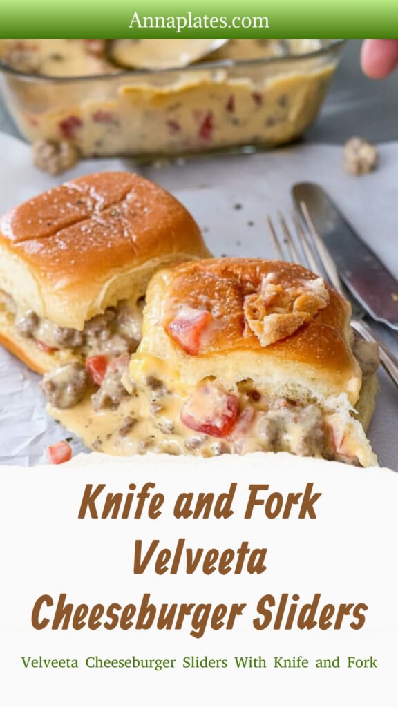 Velveeta Cheeseburger Sliders With Knife and Fork – Anna Plates