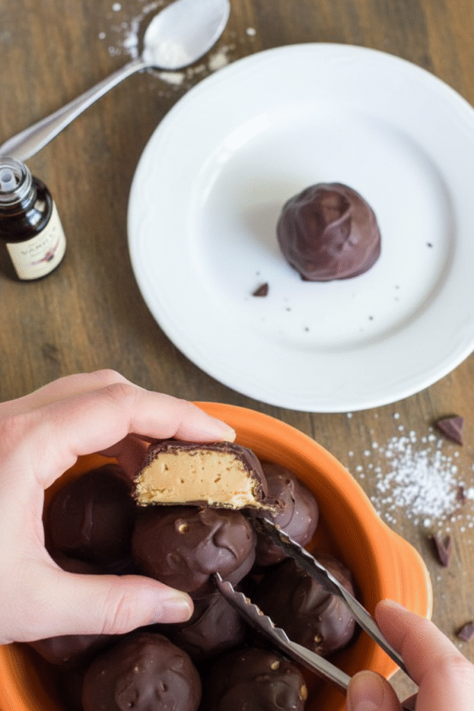 Chocolate Peanut Butter Truffles Recipe – Anna Plates