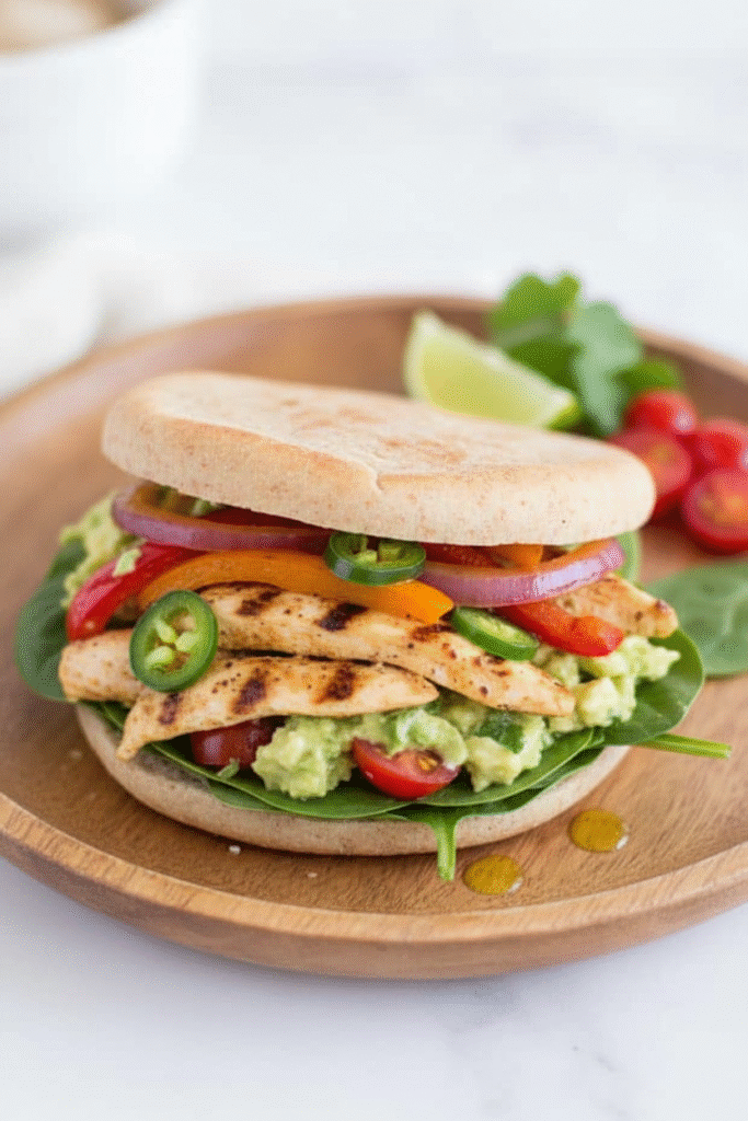 Easy Healthy Chicken Fajita Sandwich Recipe – Anna Plates