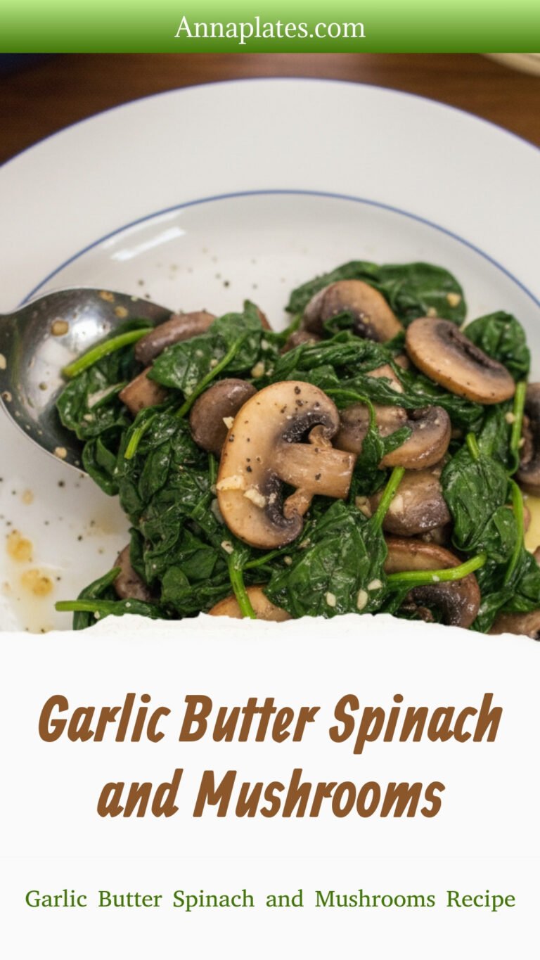 Garlic Butter Spinach and Mushrooms Recipe – Anna Plates